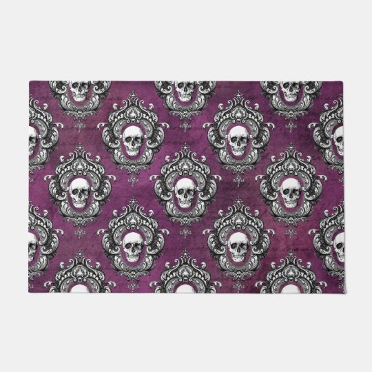 Skull and Purple Gothic Doormat | Zazzle.com
