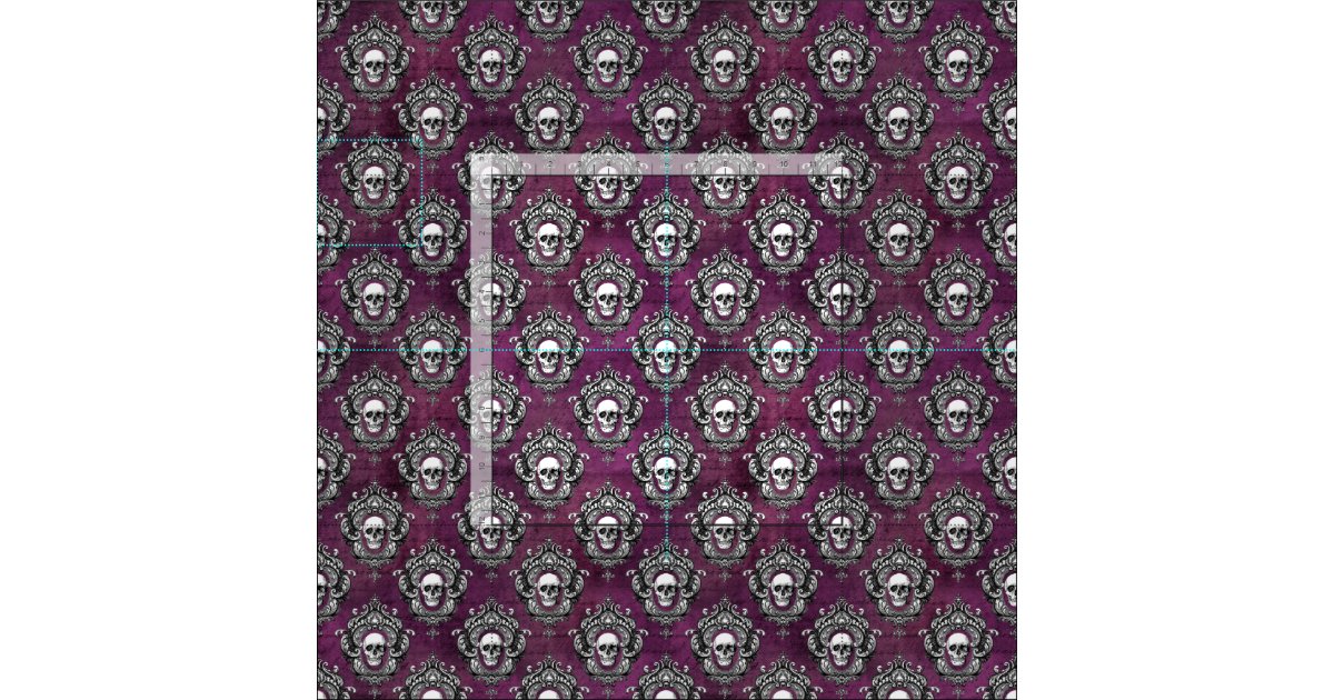 Skull and Purple Gothic Fabric | Zazzle
