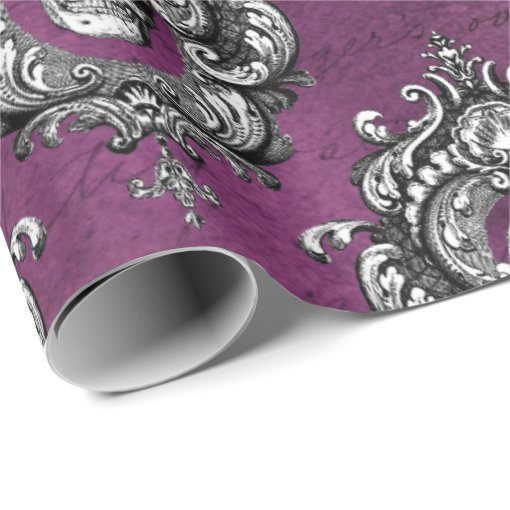 Skull and Purple Gothic Wrapping Paper | Zazzle