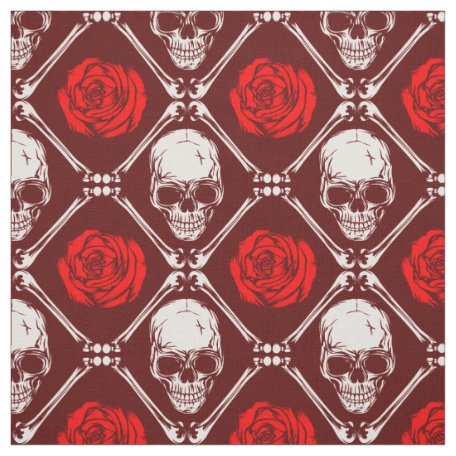 skull punk fabric | Zazzle