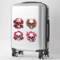 Skull and Roses Sticker | Zazzle