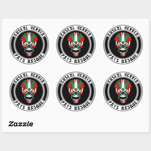 Skull Basque Classic Round Sticker | Zazzle