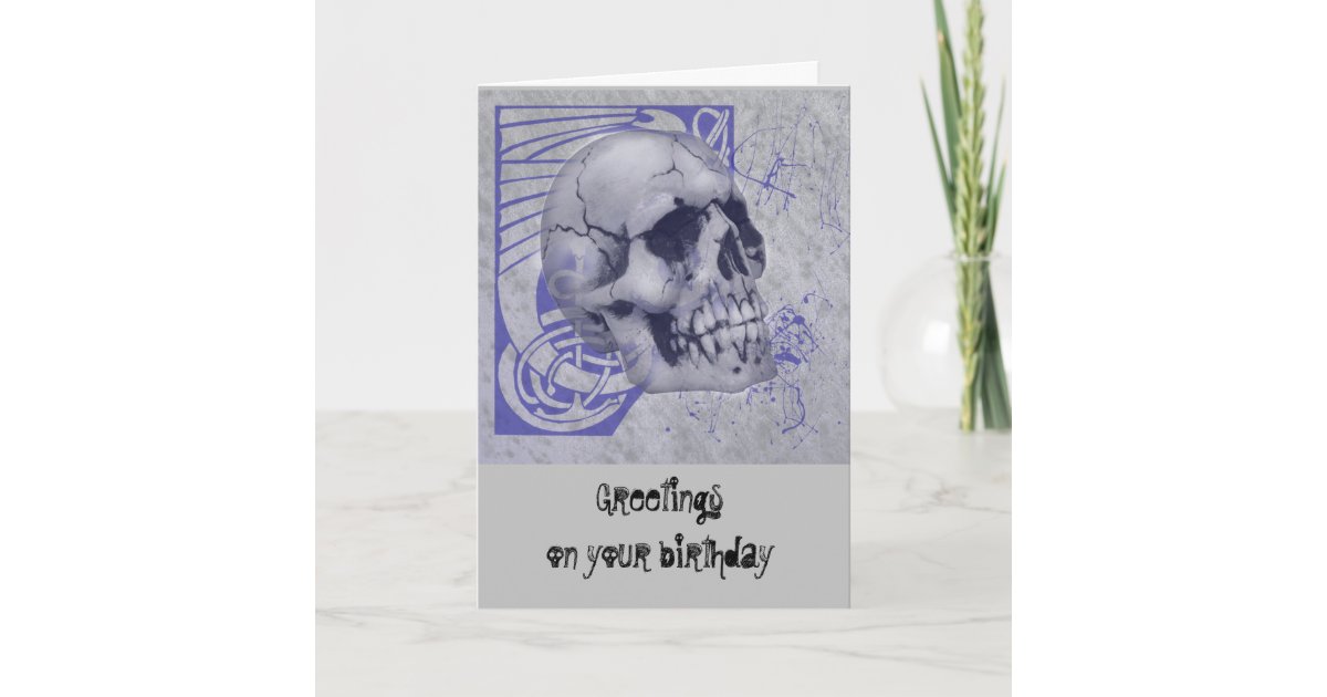 Skull birthday card | Zazzle