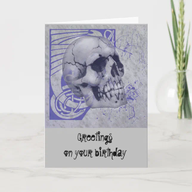 Skull birthday card | Zazzle