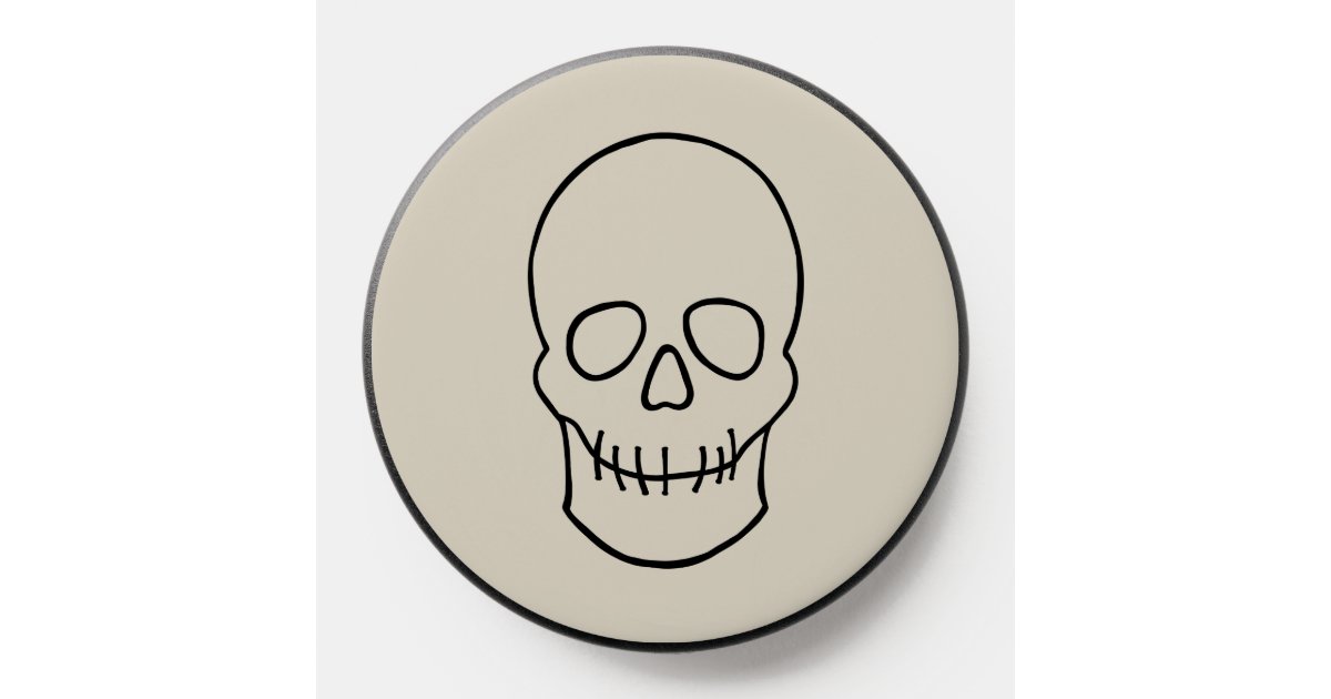Skull - Bone White and Bat Black PopSocket | Zazzle
