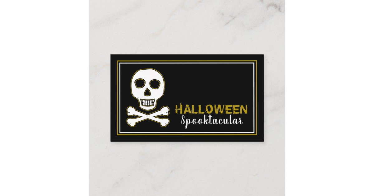 Skull & Bones, Gold Halloween Party Ticket Invite | Zazzle