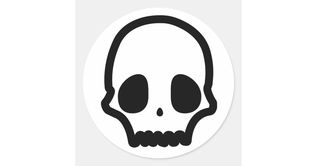 Skull Classic Round Sticker | Zazzle