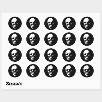 Skull Classic Round Sticker | Zazzle