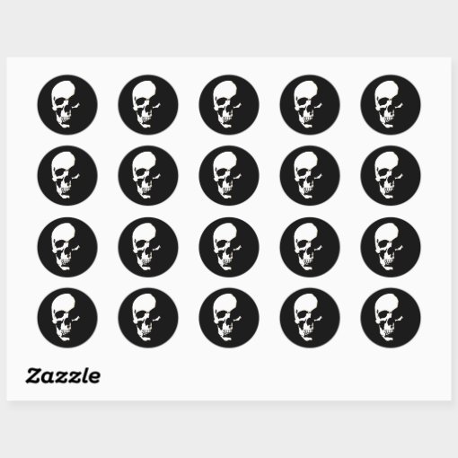 Skull Classic Round Sticker Zazzle