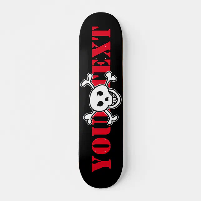 Skull & cross bones custom design skateboard deck | Zazzle