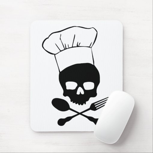 Skull & Crossbones Chef Mouse Pad | Zazzle