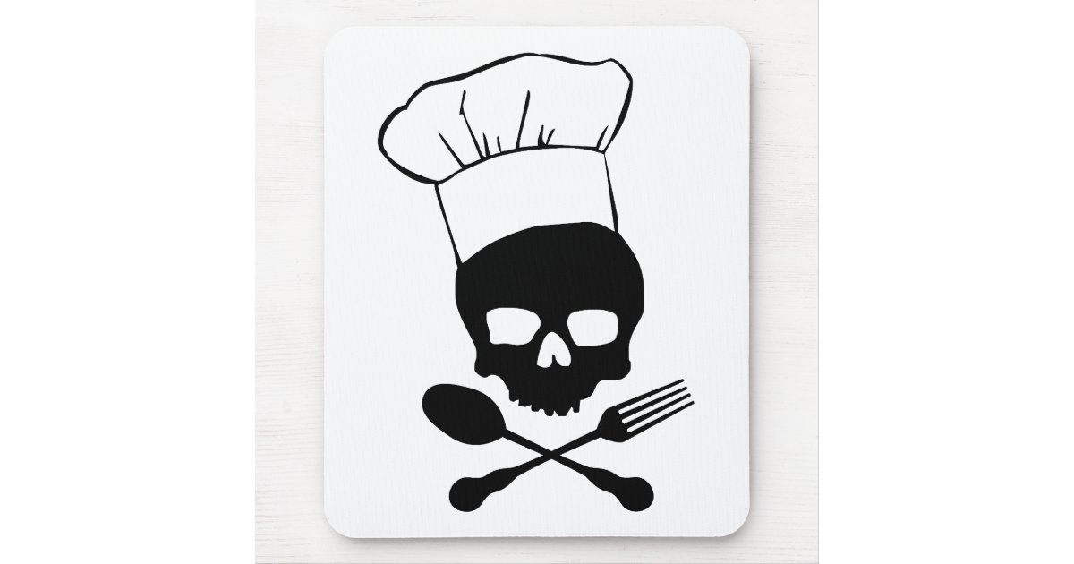 Skull & Crossbones Chef Mouse Pad | Zazzle