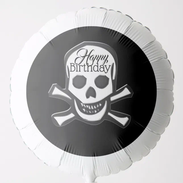 Skull Crossbones Pirate Theme Birthday Greeting Balloon Zazzle