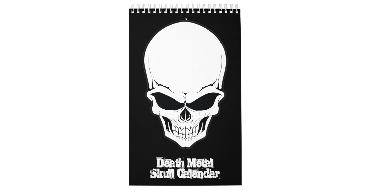Skull Death Metal Cranium Collection Calendar | Zazzle