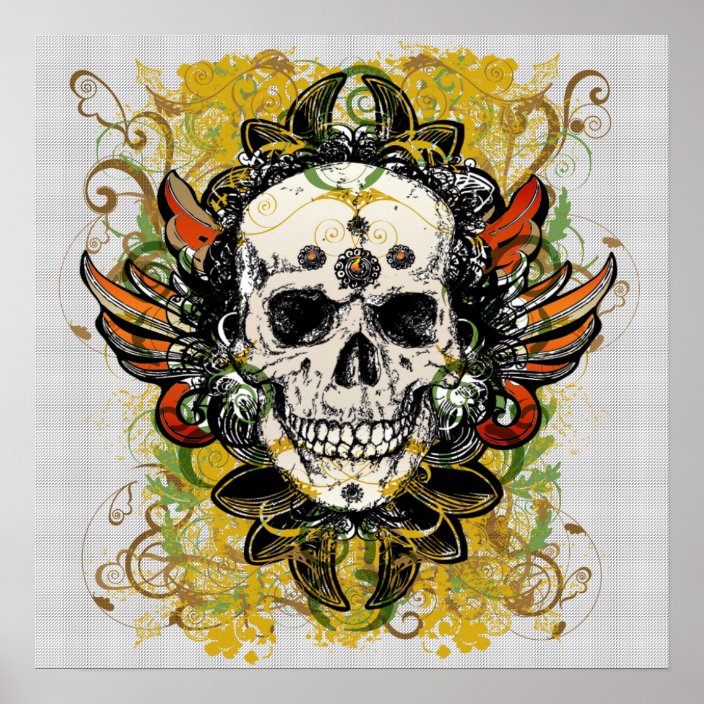Skull Design Poster | Zazzle.com
