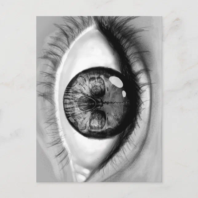 Skull eye double vision postcard | Zazzle