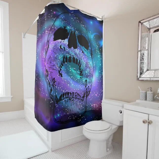 Skull Face Shower Curtain - Screaming Skull | Zazzle