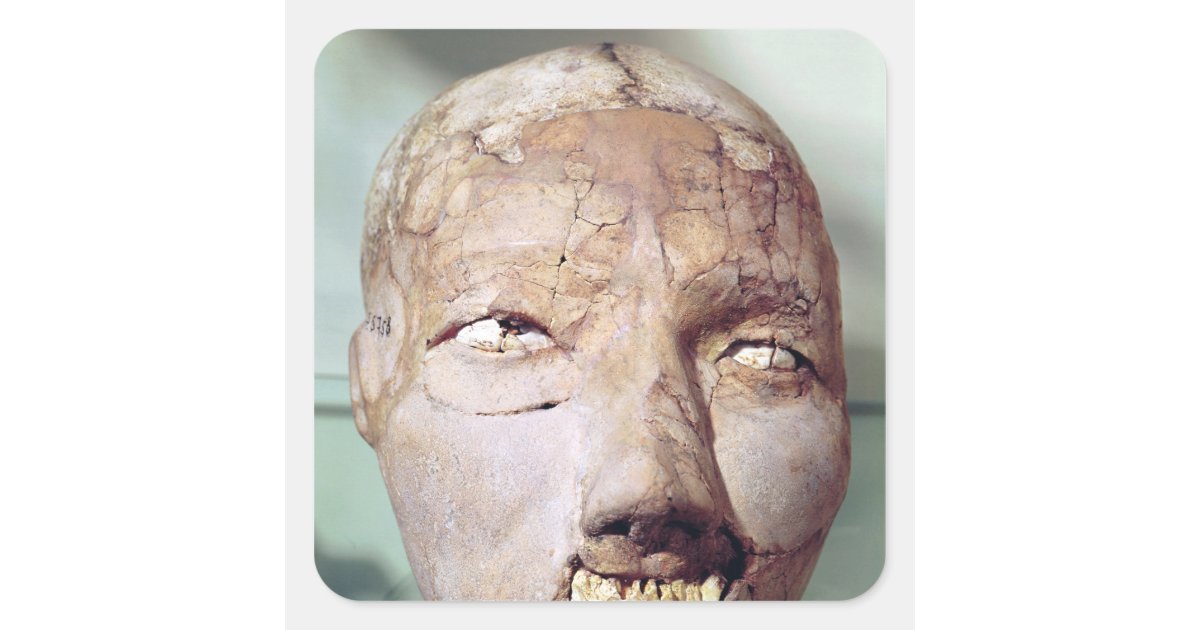 Skull, from Jericho, 7000-6000 BC Square Sticker | Zazzle