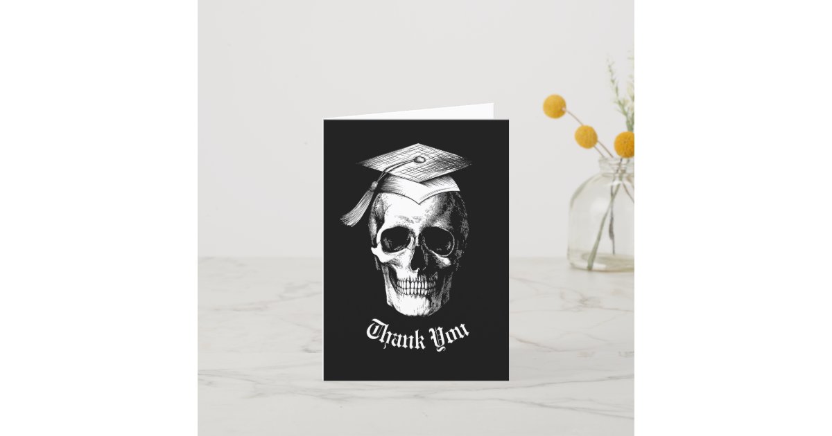 Skull Gothic Graduation Party Radiology Thank You Card | Zazzle