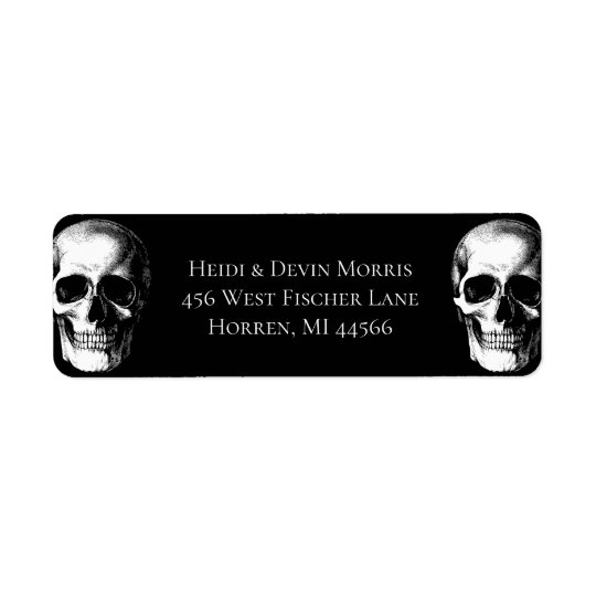 Skull Gothic Halloween Wedding Address Labels | Zazzle.com