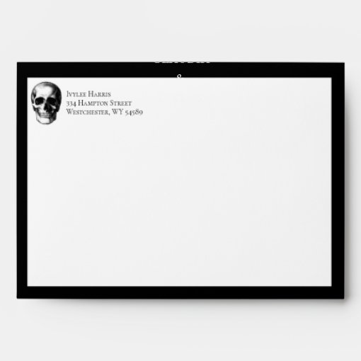 Skull Gothic Halloween Wedding Envelopes | Zazzle