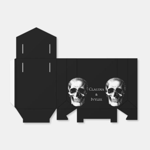 Skull Gothic Halloween Wedding Favor Boxes | Zazzle