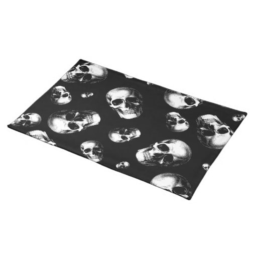 Skull Gothic Halloween Wedding Placemats | Zazzle