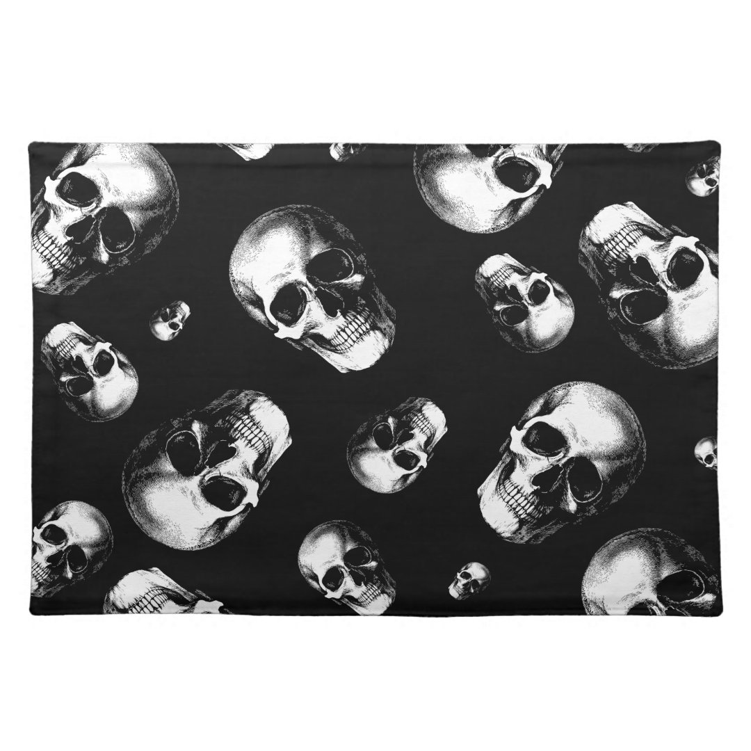 Skull Gothic Halloween Wedding Placemats | Zazzle