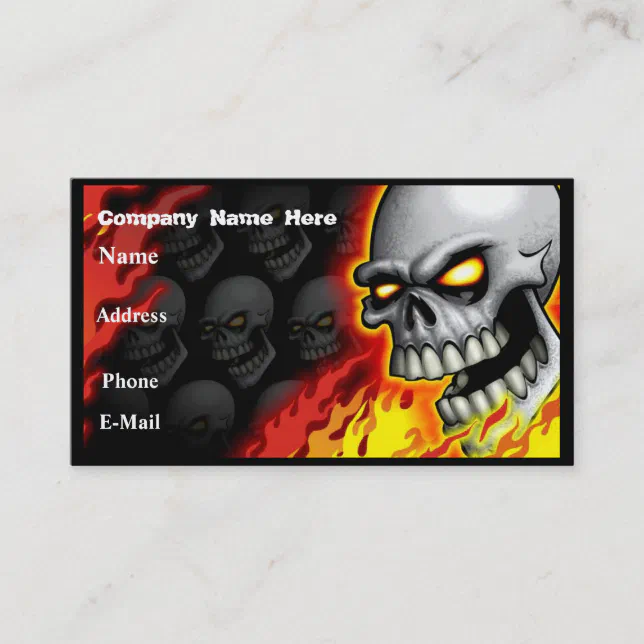 Skull Head Business Card Customizable | Zazzle