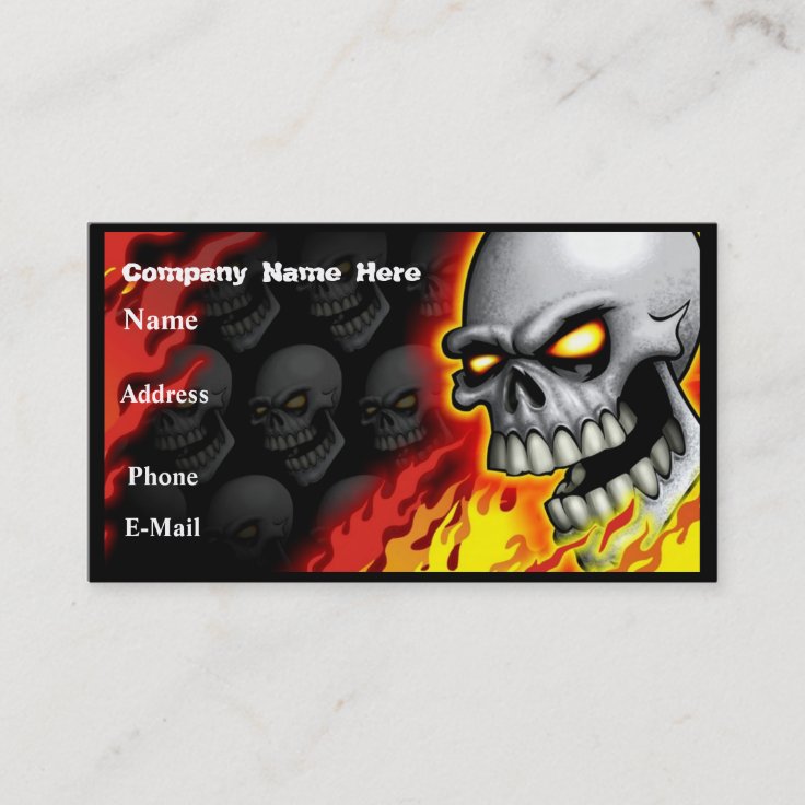Skull Head Business Card Customizable | Zazzle