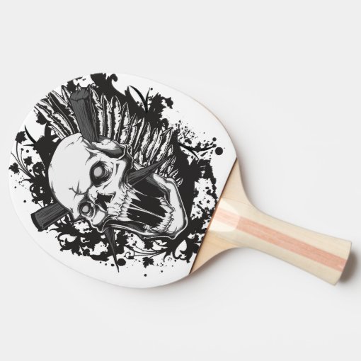 skull head hunter graffiti ping pong paddle | Zazzle