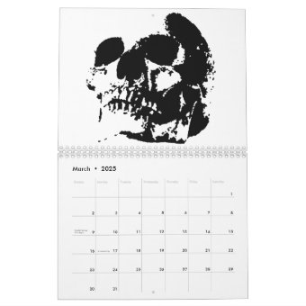 Skull Heavy Metal Punk Rock Fantasy Art Calendar | Zazzle