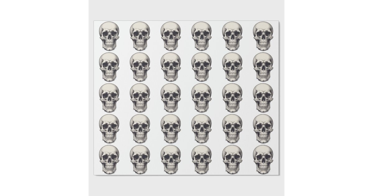 Skull Illustration Wrapping Paper | Zazzle