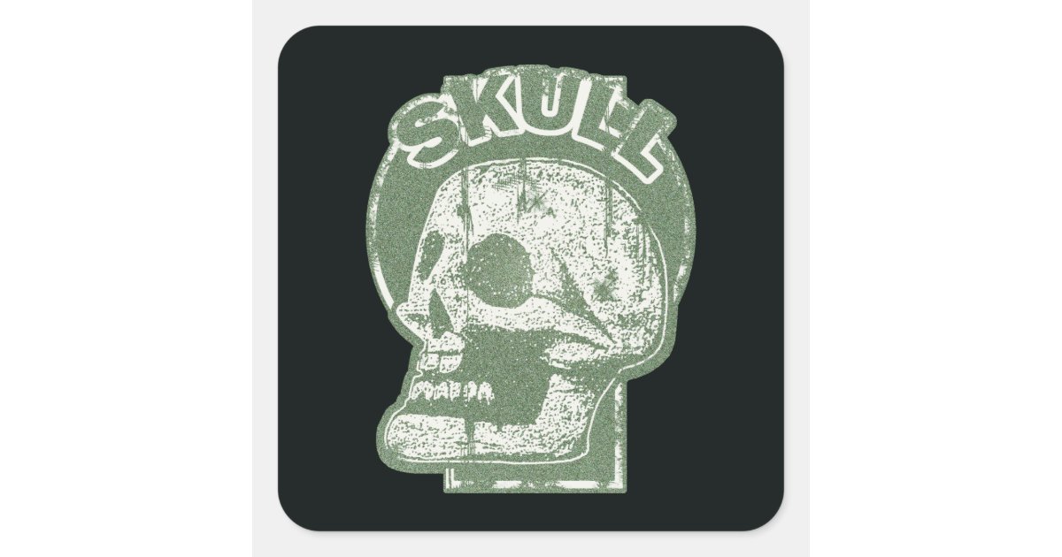 SKULL Keyhole Square Sticker | Zazzle