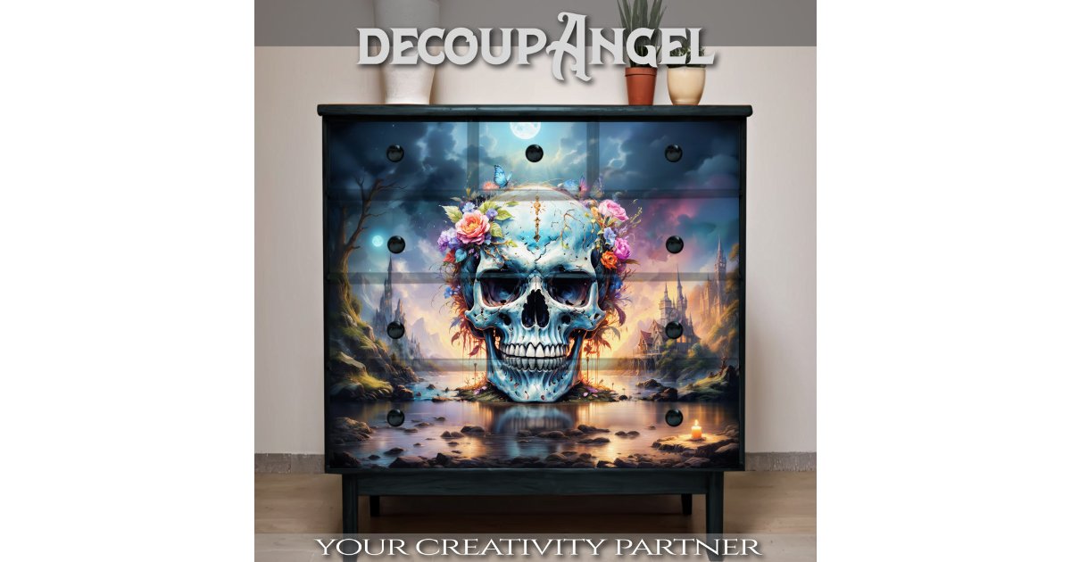 Skull Magnificent - Decoupage - Tissue Paper | Zazzle