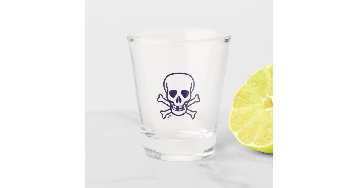 Skull n Bones shot glass | Zazzle
