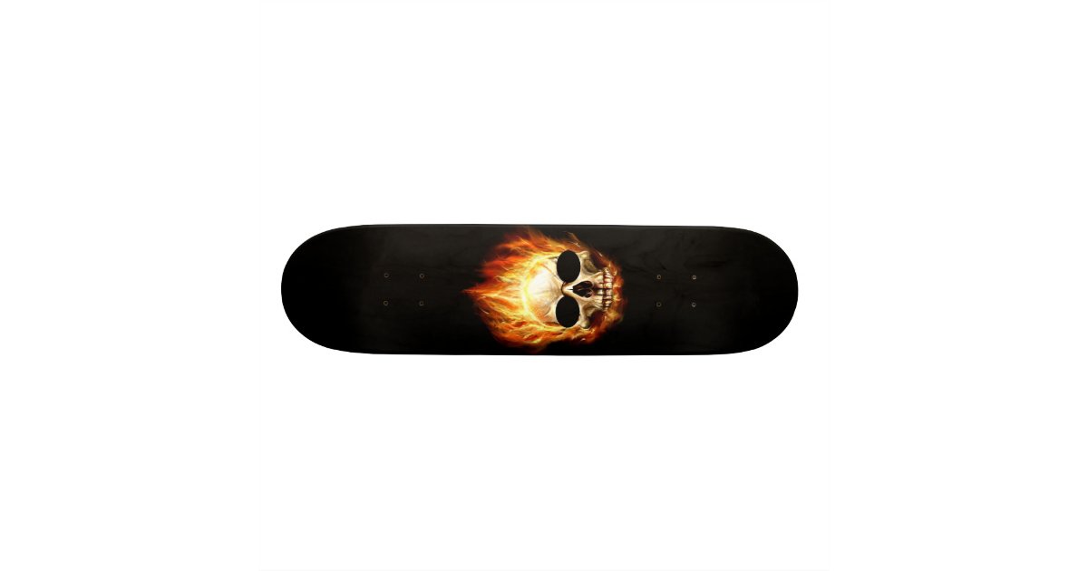 Skull On Fire Skateboard Deck | Zazzle.com