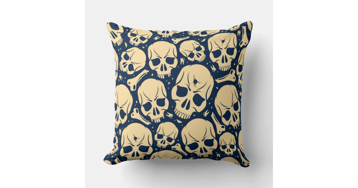 Skull Pattern Throw Pillow | Zazzle