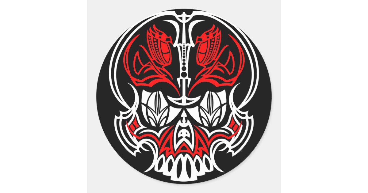 Skull Pinstriping Classic Round Sticker | Zazzle.com