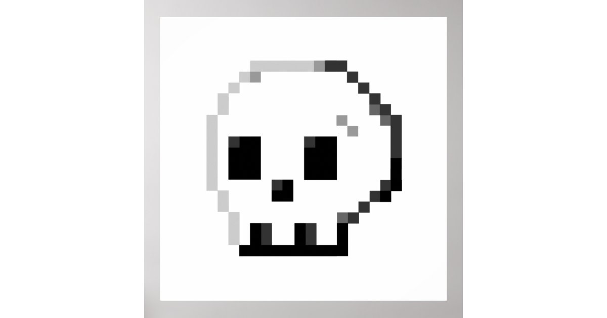Skull pixel art 8 bit Poster | Zazzle