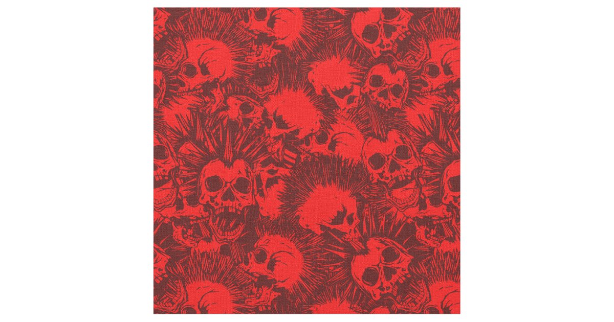 skull punk fabric | Zazzle