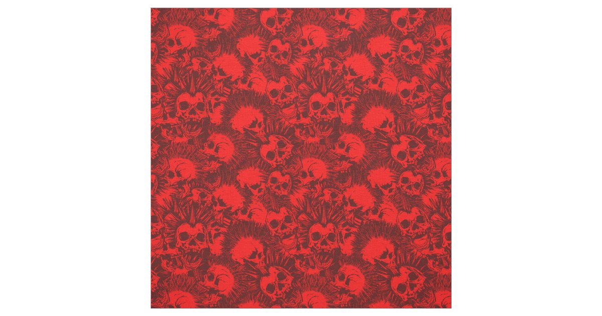 skull punk fabric | Zazzle