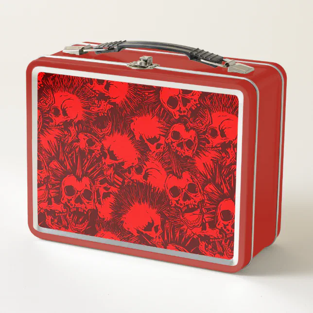 skull punk metal lunch box | Zazzle