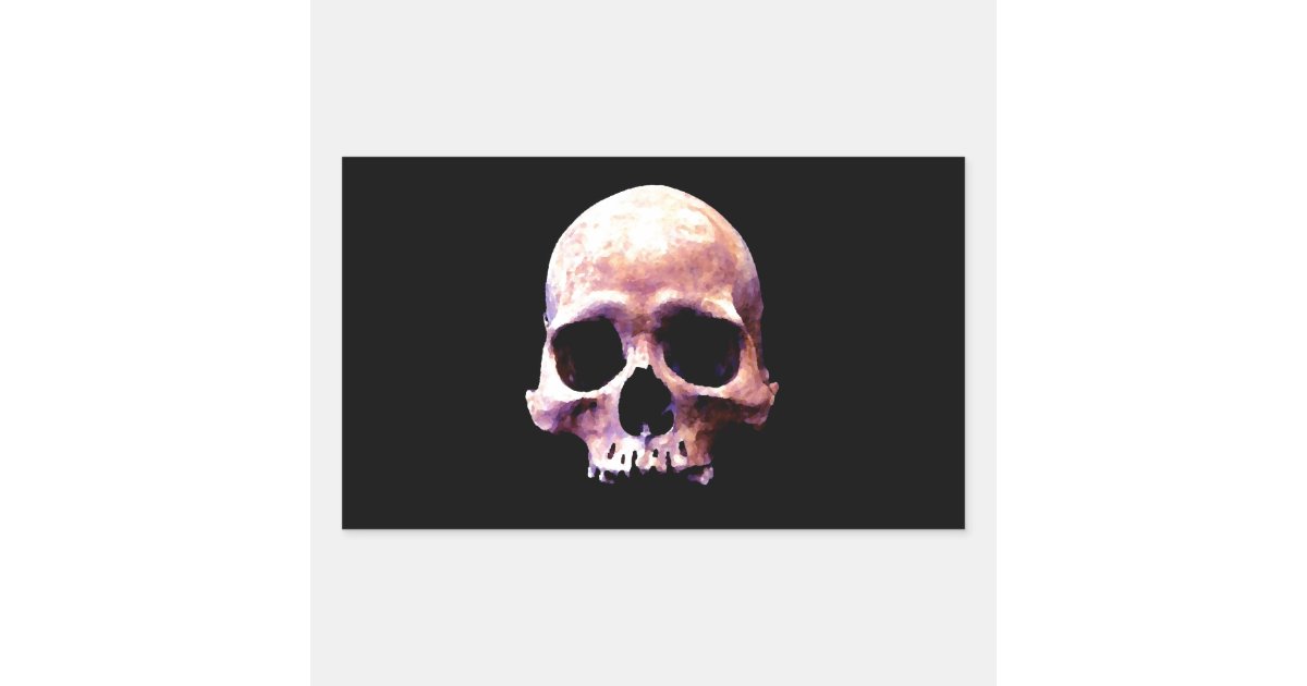 Skull Rectangular Sticker | Zazzle
