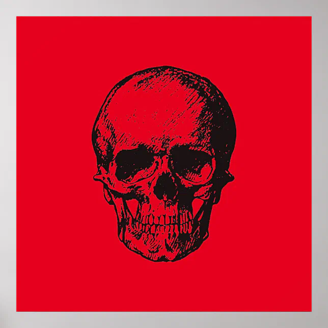 Skull Red Pop Art Poster | Zazzle