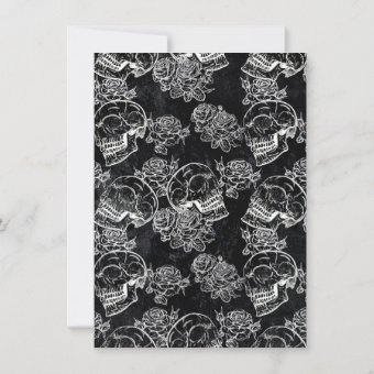 Skull Rose | Gothic Chalkboard Grunge Rehearsal Invitation | Zazzle