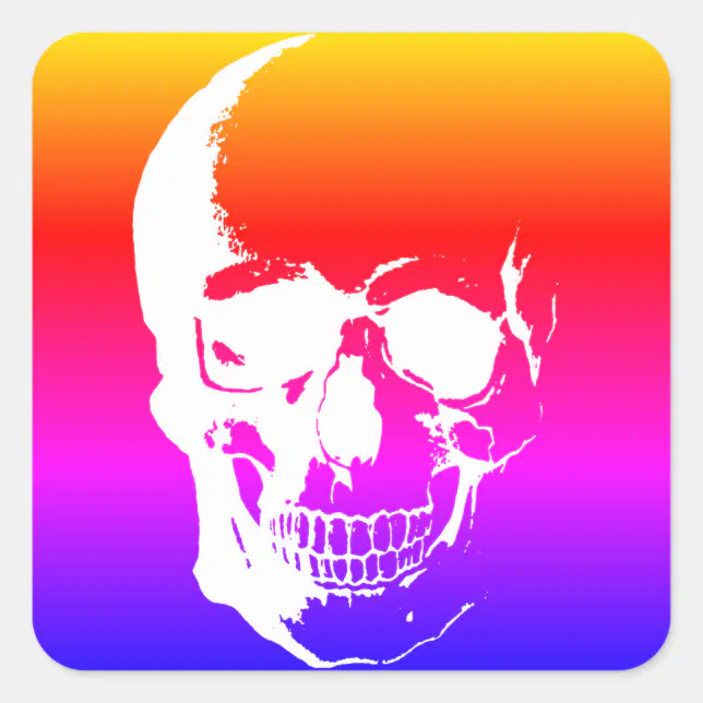 Skull Square Sticker | Zazzle