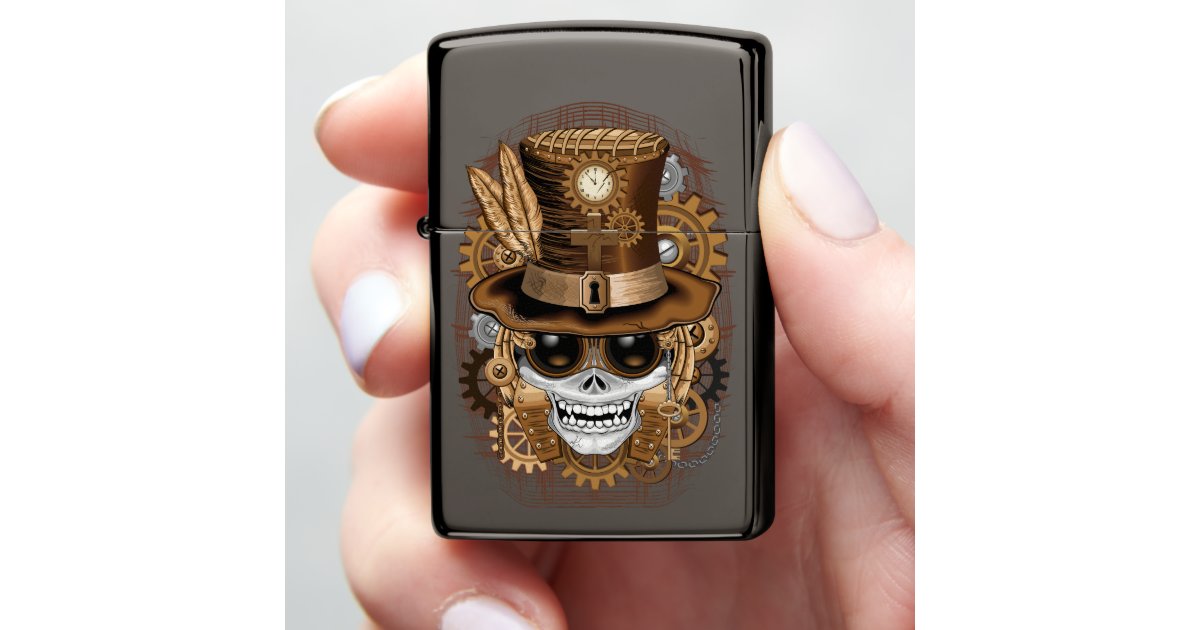 Skull Steampunk Voodoo Retro Machine Zippo Lighter | Zazzle