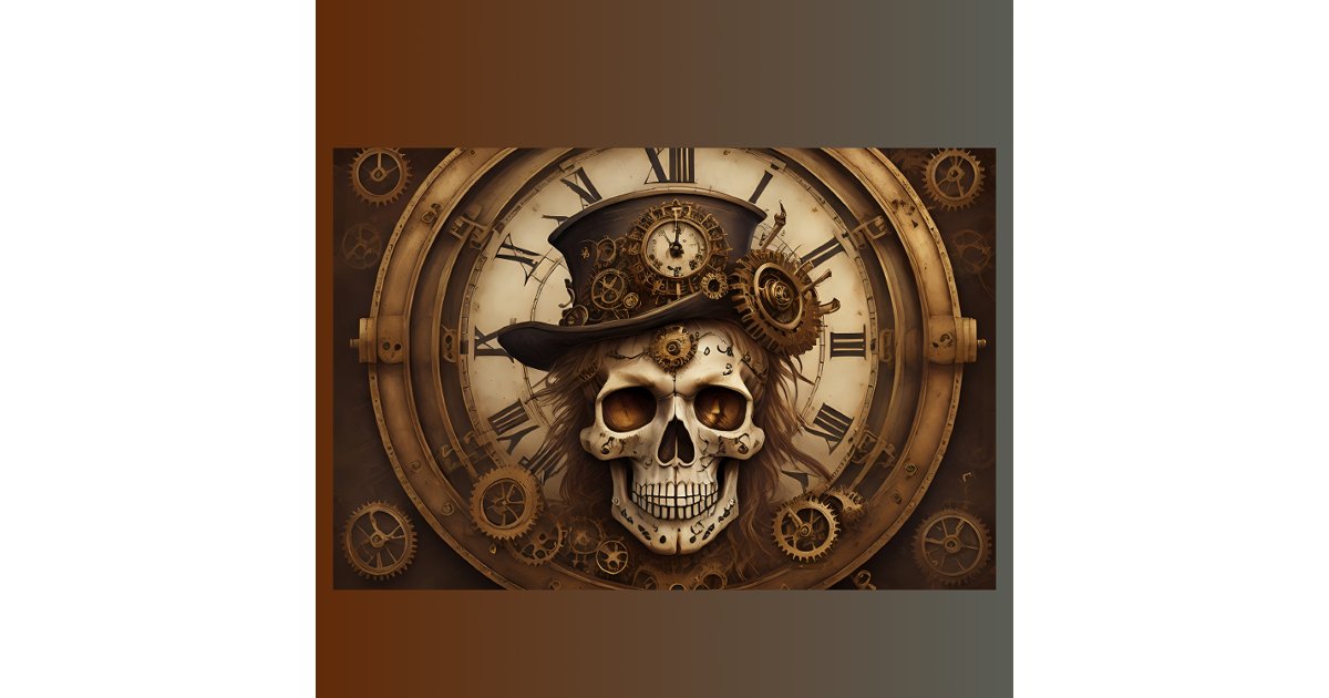 Skull Steampunk with clock tissue paper v5 | Zazzle