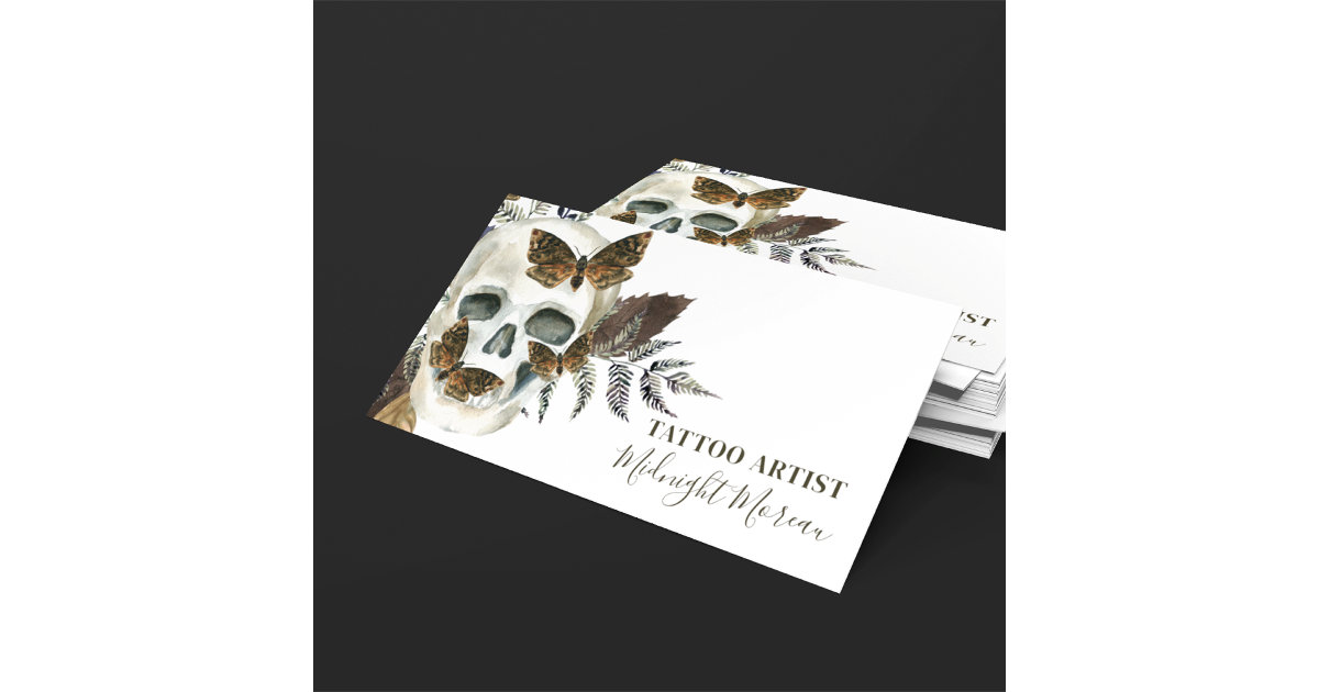 Skull Tattoo Artist QR Code Business Card | Zazzle